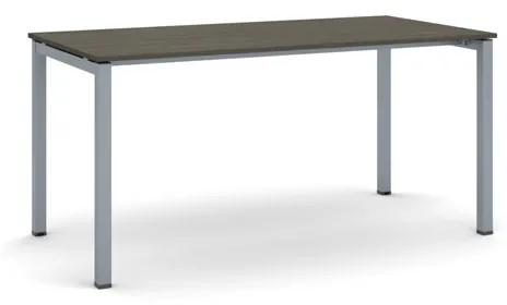 Stůl PRIMO SQUARE se šedostříbrnou podnoží 1600 x 800 x 750 mm, ořech