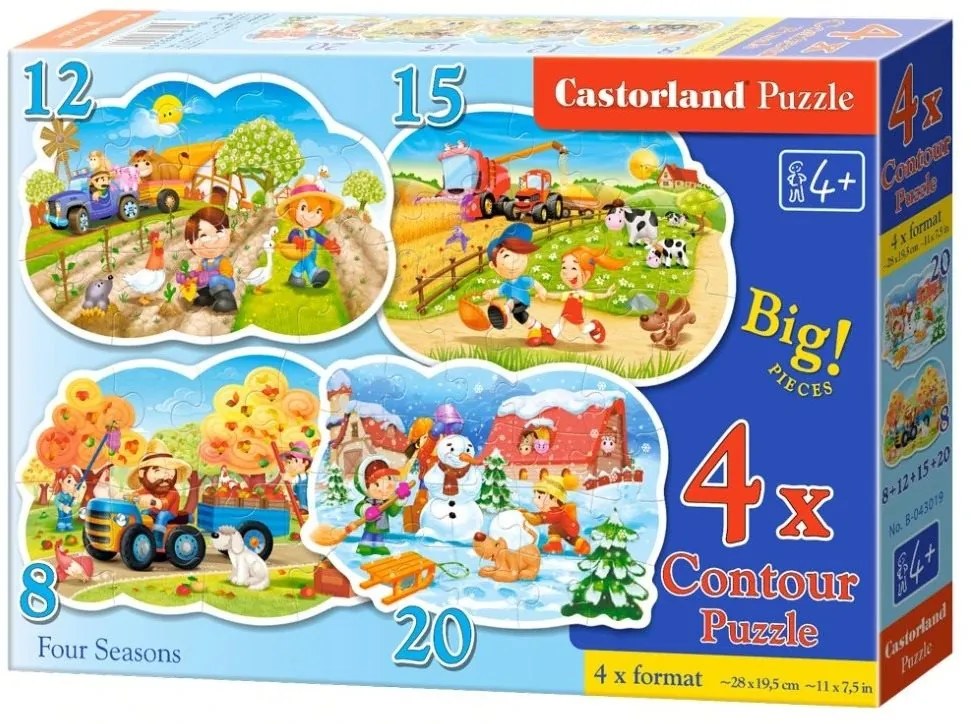 Castorland puzzle roční období 4v1 (8,12,15,20 dílků)