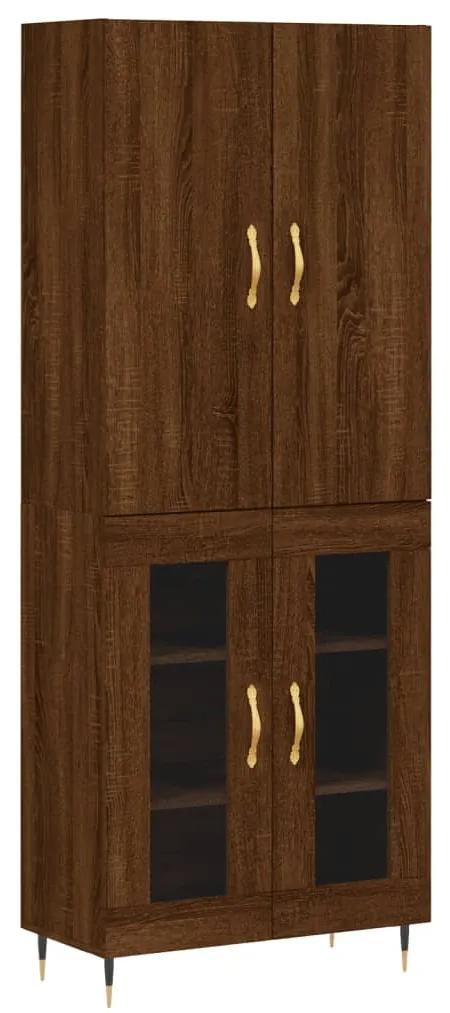 Skříň highboard hnědý dub 69,5 x 34 x 180 cm kompozitní dřevo,  3195722
