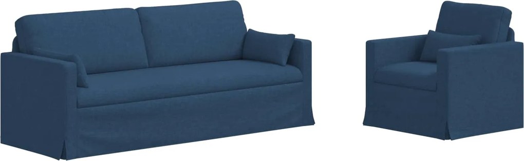 Set pohovek 2 ks Modrá textil 3407587