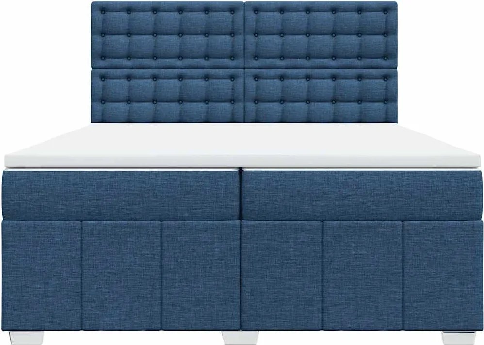 Box spring postel s matrací modrá 200x200 cm textil 3294095