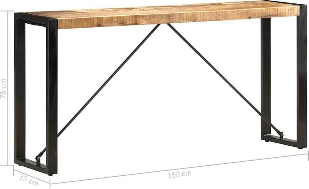Konzolový stolek 150 x 35 x 76 cm masivní mangovníkové dřevo 285948