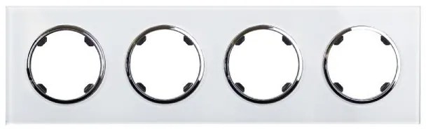 Elhard Skleněný čtyřrámeček Rondo Glass, bílý RG3104W