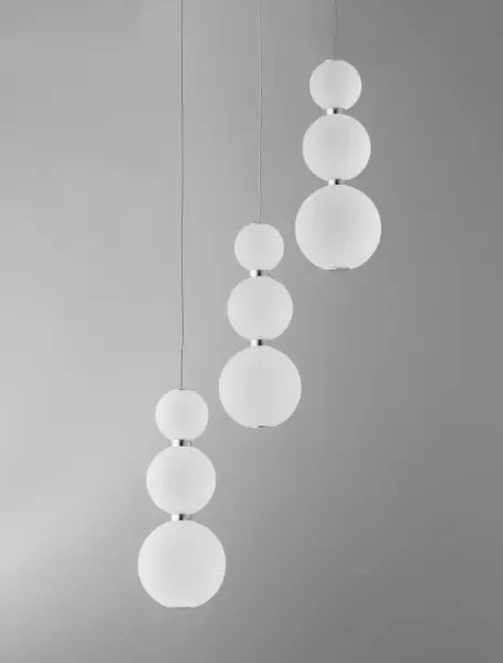 Designový LED lustr Perla 31 chrom