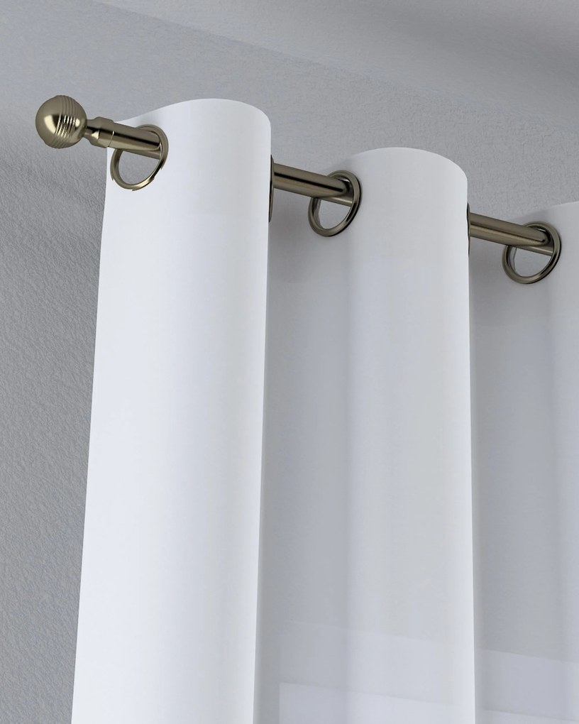 Záclona voálová jednoduchá na kroužcích barva bílá látka poloprůhledná, pletený vzor