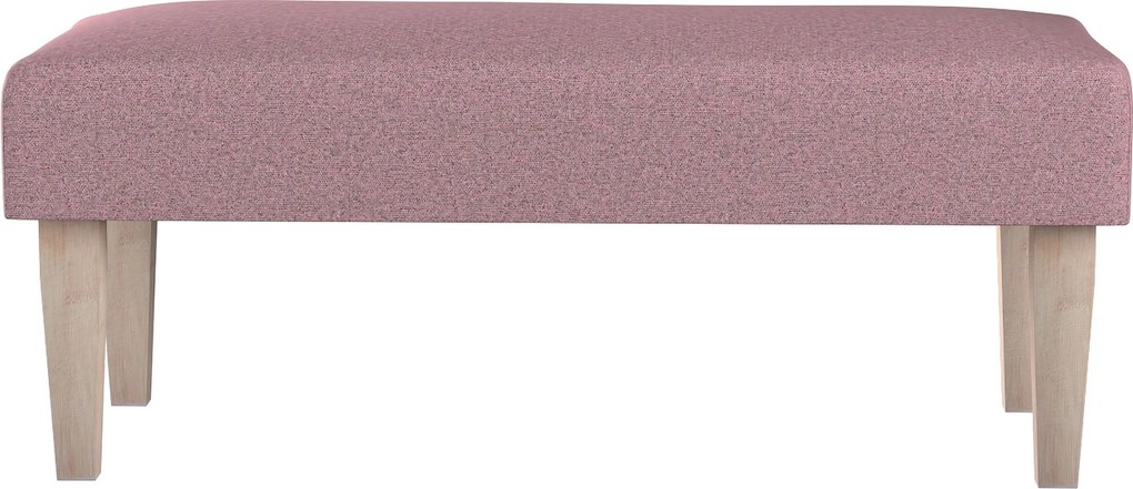 Dlouhá lavička 100x40cm barva růžová látka pletený vzor