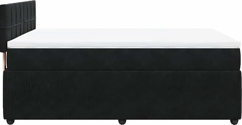 Box spring postel s matrací černá 160x200 cm samet 3290084