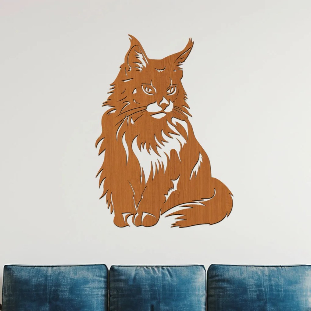 dřevo života Dřevěný obraz Mainské mývalí kočky Zvolte rozměr (cm): 28x40, Zvolte barvu dekoru: Černá