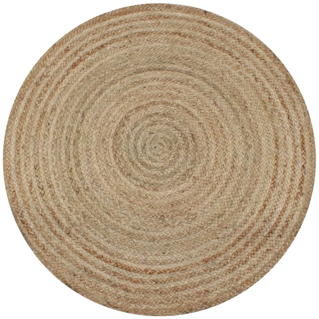 Kusový koberec ze splétané juty 90 cm kulatý 245336