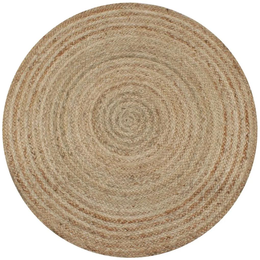 245336 vidaXL Kusový koberec ze splétané juty 90 cm kulatý