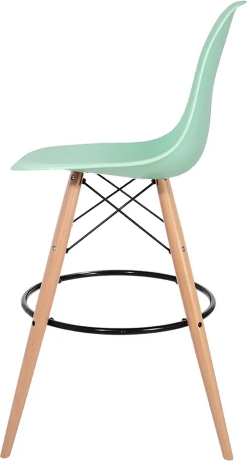 Barová židle DSW WOOD pastelová máta č.14 - základ je z bukového dřeva