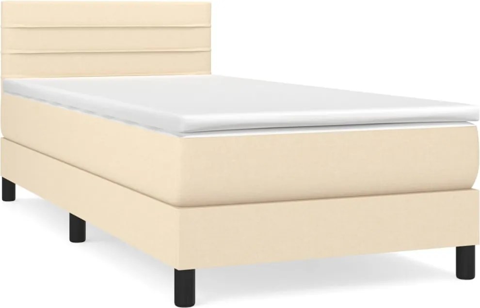 Box spring postel s matrací krémová 90x190 cm textil 3140102
