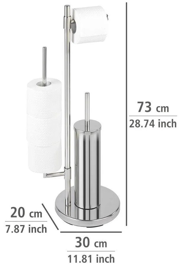 Stojan na toaletní papír  a štětku WC, UNIVERSALO NEO - 3 v 1, WENKO