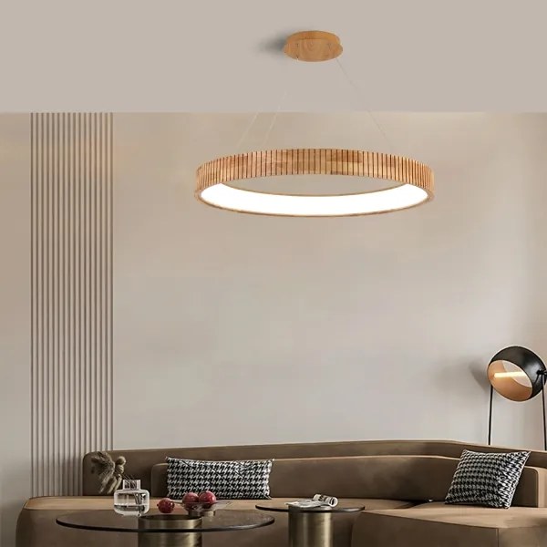 Brilagi - LED Lustr na lanku FALCON WOOD MODERN LED/60W/230V pr. 80 cm dřevo