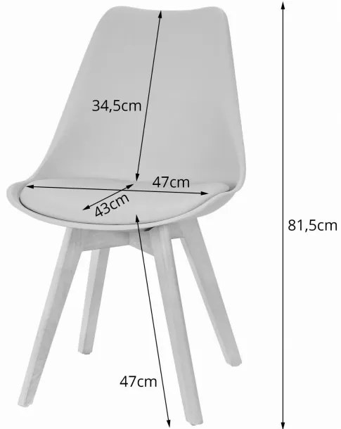 Set čtyř jídelních židlí MARK - bílo černé (4ks)