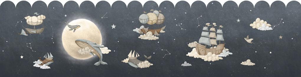 Nástěnná bordura do dětského pokojíčku - Mořský svět Počet panelů: 5