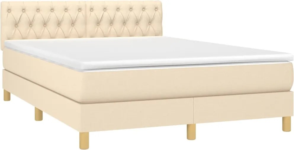 Box spring postel s matrací krémová 140x200 cm textil 3140862