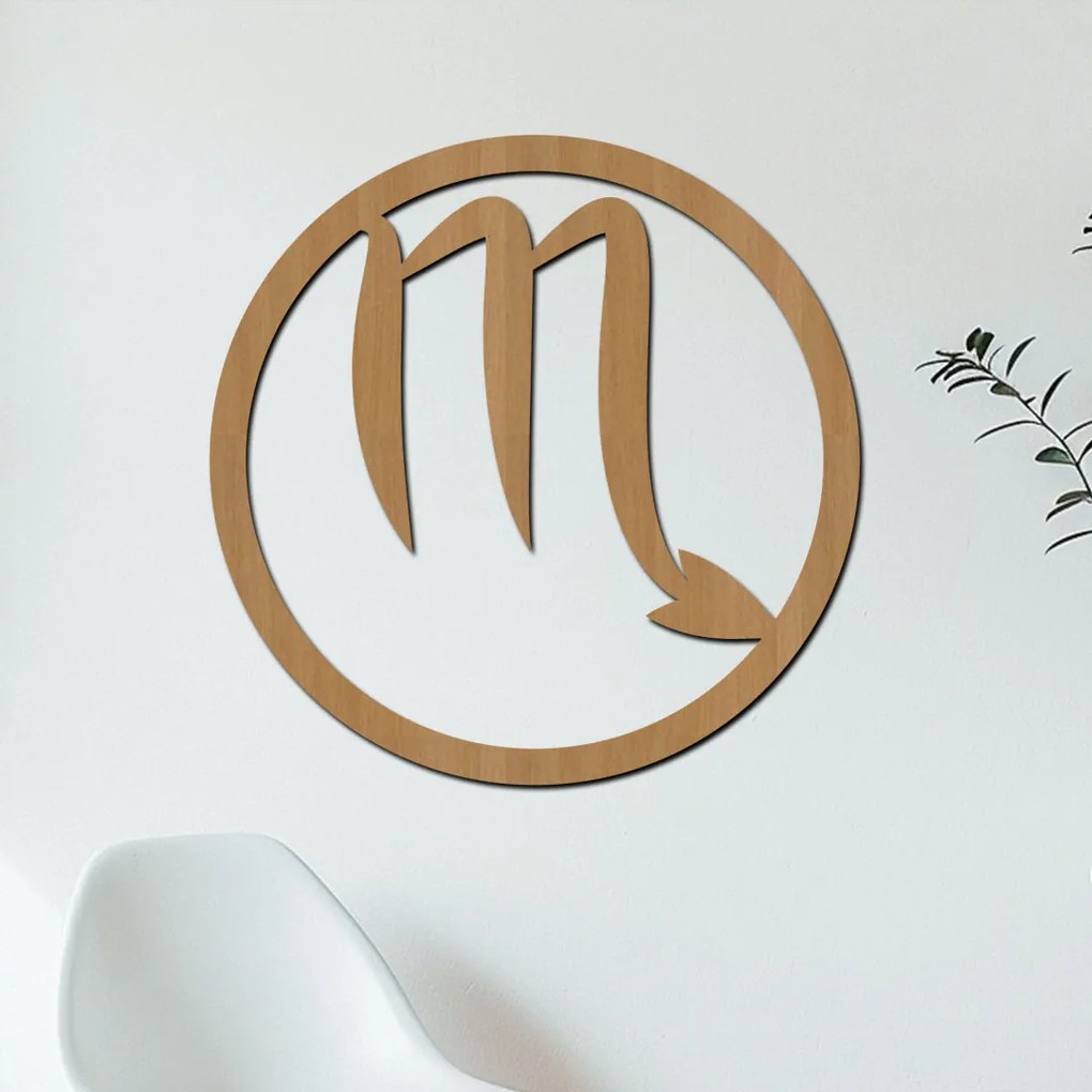 dřevo života Dřevěný obraz znamení zvěrokruhu Štír Zvolte rozměr (cm): 40x40, Zvolte barvu dekoru: Ořech
