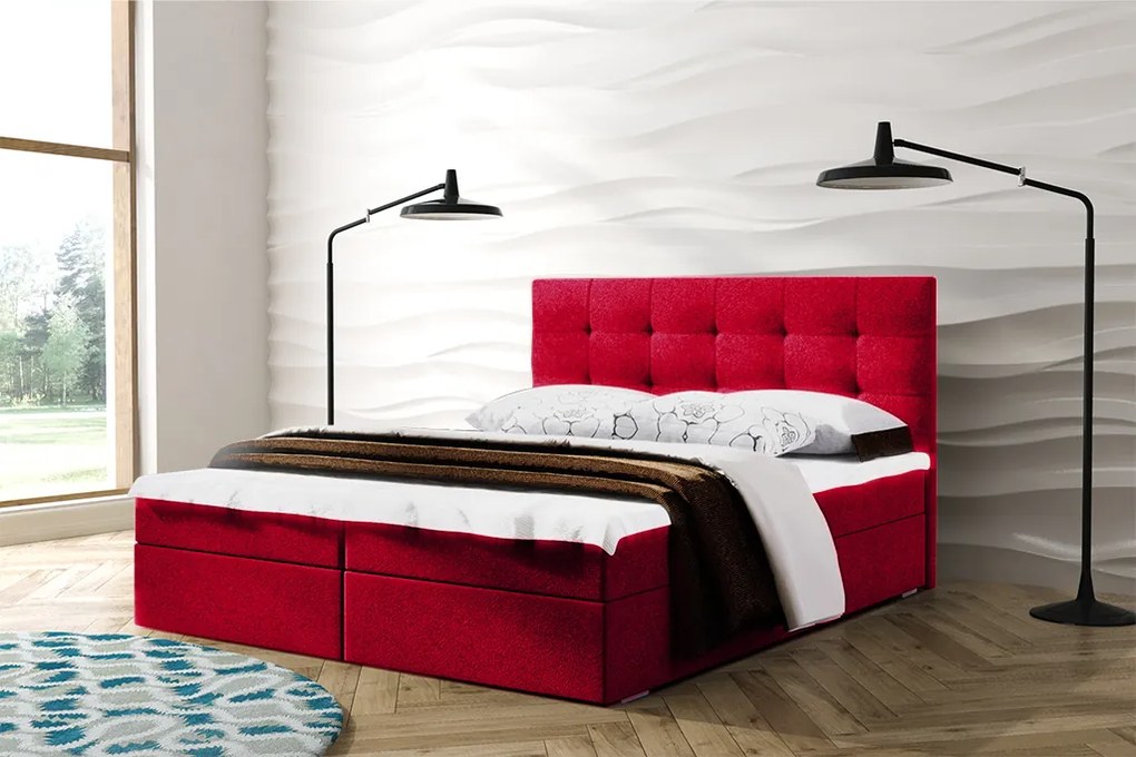 Eka Kontinentální čalouněná postel OSLO (180x200 cm) Barva látky Trinity: Hnědá (Trinity 2307)