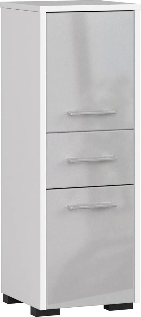 Koupelnová skříňka Fin 30 2D1SZ bílá/metalický lesk