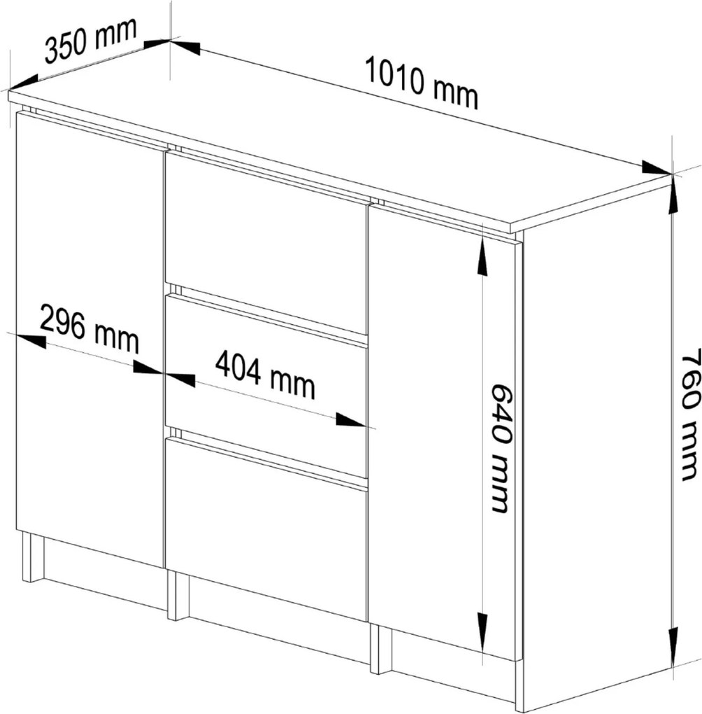 Komoda Girgo 100 cm - výběr z 6 provedení
