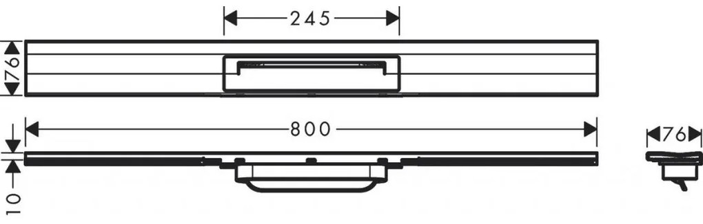 Hansgrohe RainDrain Flex - Vrchní sada sprchového žlabu 800, zkracovatelný, pro instalaci ke zdi, kartáčovaný bronz 56051140