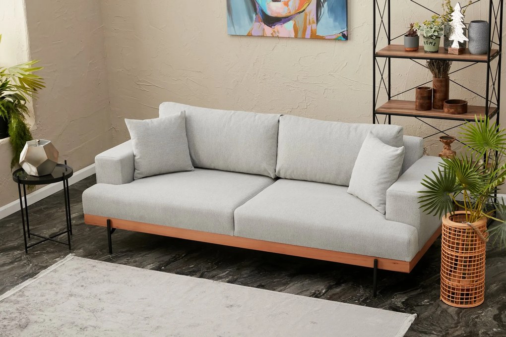 Atelier del Sofa 3-místná pohovka Liva - Grey, Šedá