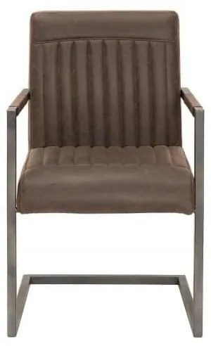 Inviro Jídelní židle CAMILLA, kožená hnědá vintage