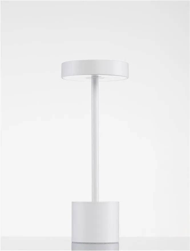 NV 9002863 Venkovní stolní lampa FUMO bílý hliník a akryl LED 2W 3000K 220-240V 163st. IP54 vypínač na těle / USB kabel - NOVA LUCE