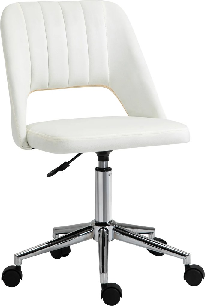 Otočná židle Vinsetto béžová, výškově nastavitelná kancelářská židle do obývacího pokoje a ke stolu, kompaktní, ergonomická a moderní | Aosom.de