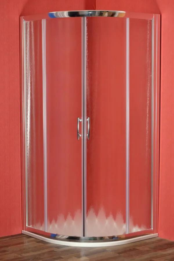 ARTTEC Sprchový kout čtvrtkruhový BRILIANT 80 x 80 x 208 cm chinchilla sklo s vaničkou z litého mramoru LINEA a panelem PAN04684