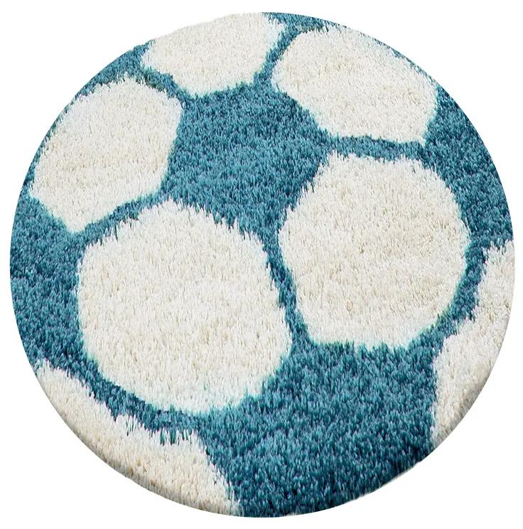 Koberce Breno Kusový koberec FUN kruh 6001 Turkis, Modrá, Vícebarevné, 120 x 120 cm