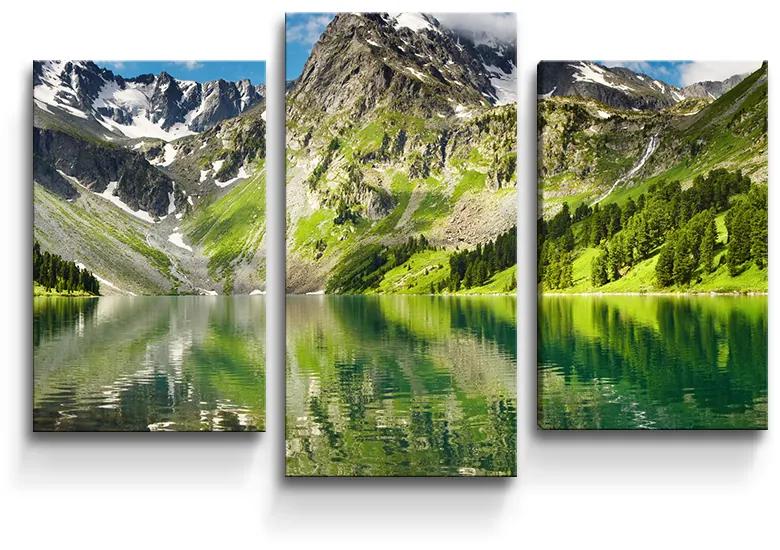 Sablio Obraz - 3-dílný Odraz hor na jezeře - 75x50 cm