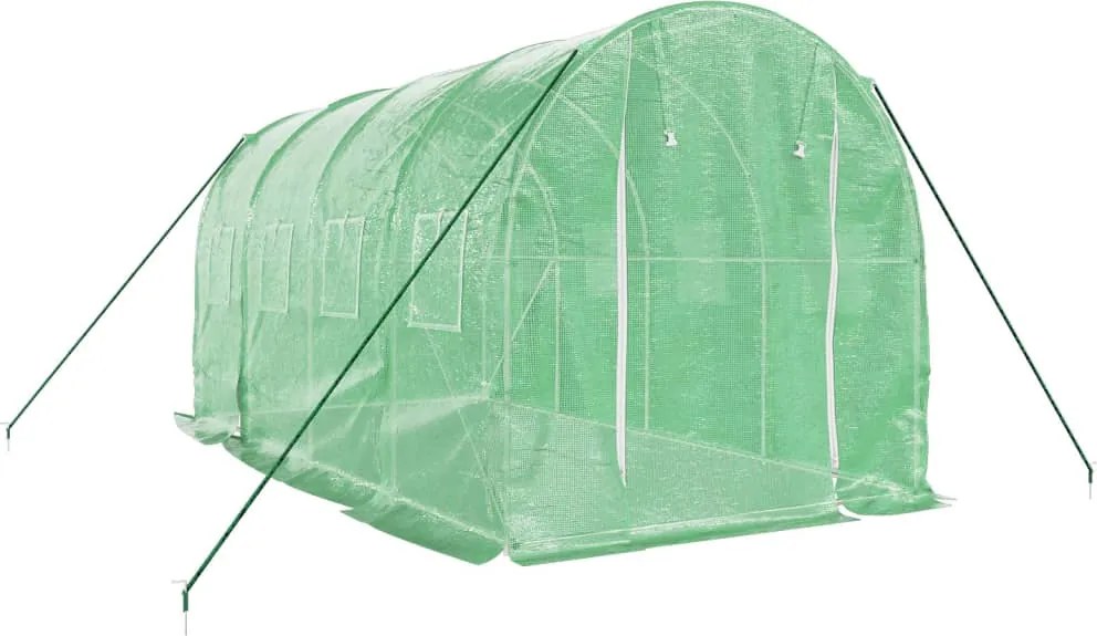 Skleník s ocelovým rámem zelený 8 m² 4 x 2 x 2 m 3188017