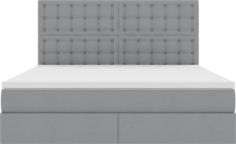 Postel s úložným prostorem a matrací Světle šedá 180 x 200 cm 3371922