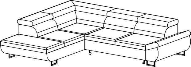 Rohová sedací souprava Fabio OT-2F, šedá tkanina