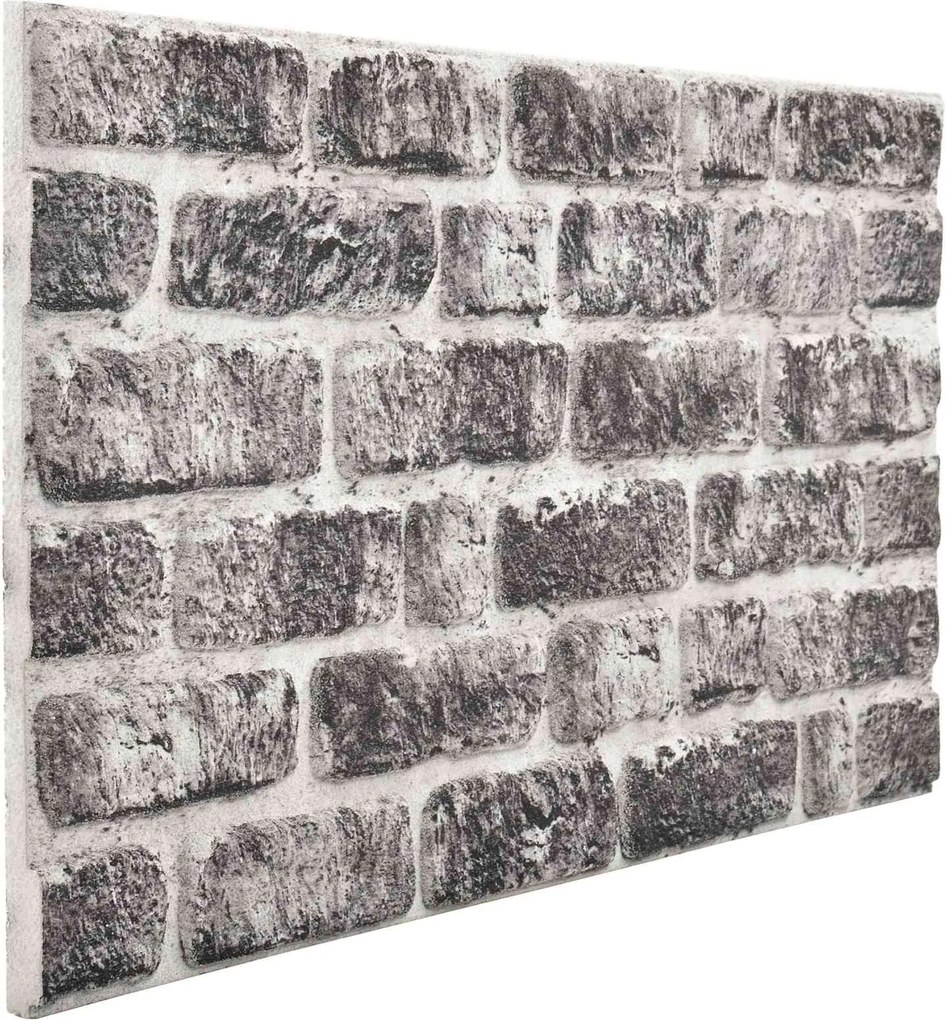 Nástěnné panely 10 ks 100 x 50 cm Tmavě šedá a bílá EPS pěna 332925