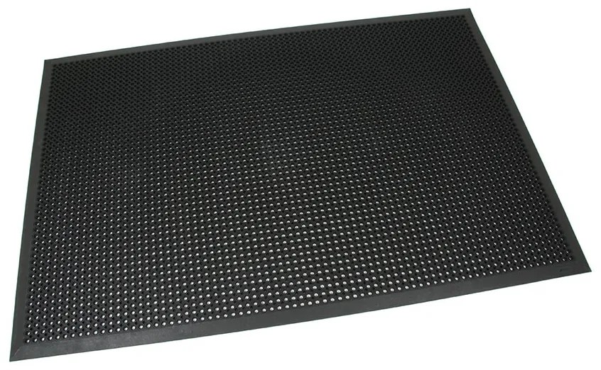 Černá gumová venkovní vstupní rohož s obvodovou hranou Octomat Mini - 90 x 150 x