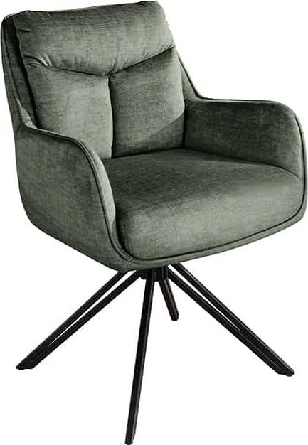 Designová otočná židle Brock zelený samet