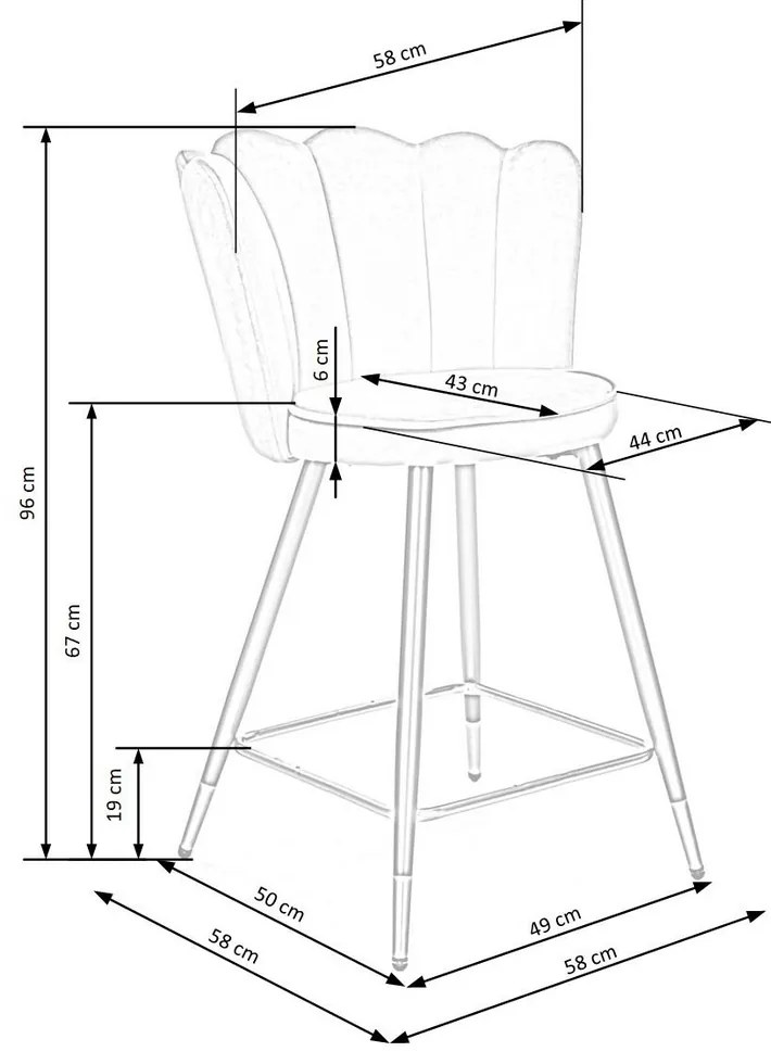 Barová židle Knox, zelená / černá