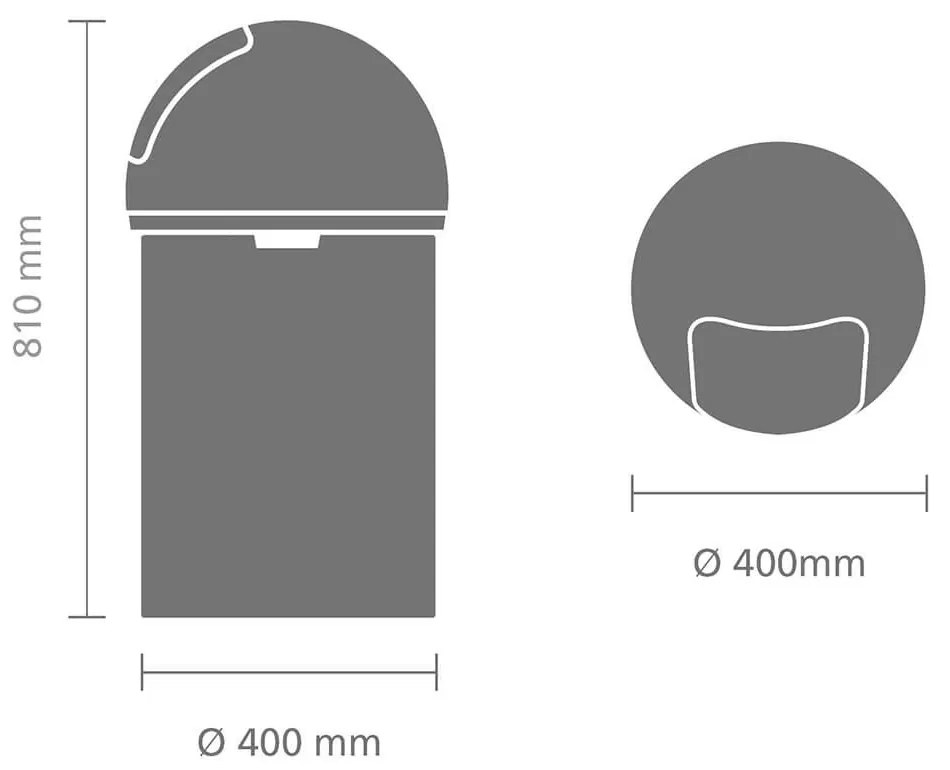 Brabantia Koš Push Bin 60L lesklá ocel