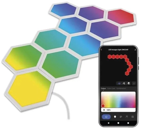 SADA 10x RGBIC Stmívatelný panel LED/1,9W/230V Wi-Fi Tuya