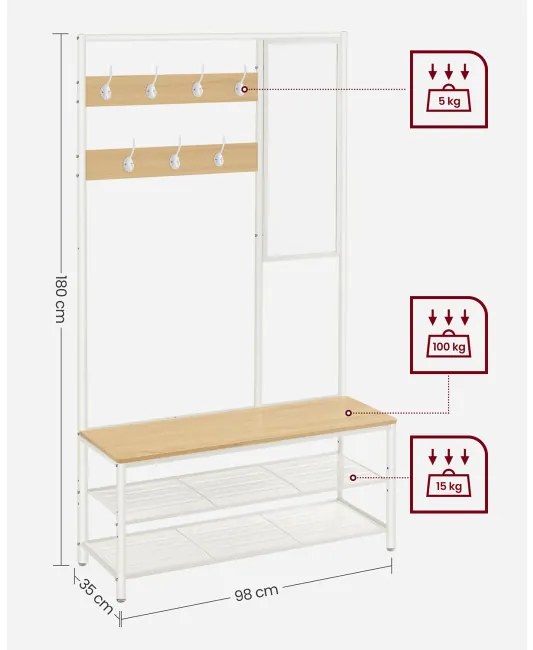 Věšák na kabáty s botníkem HSR415W09