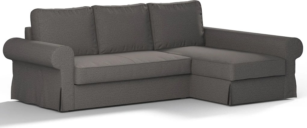 Potah na pohovku IKEA Backabro rozkládací se šezlongem barva šedá látka pletený vzor