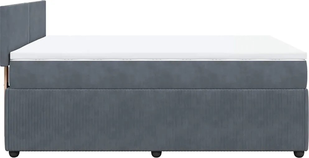 Box spring postel s matrací tmavě šedá 160x200 cm samet 3290077
