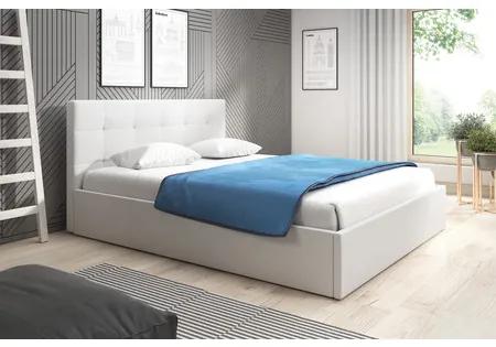 Čalouněná postel LAURA rozměr 180x200 cm Bílá eko-kůže