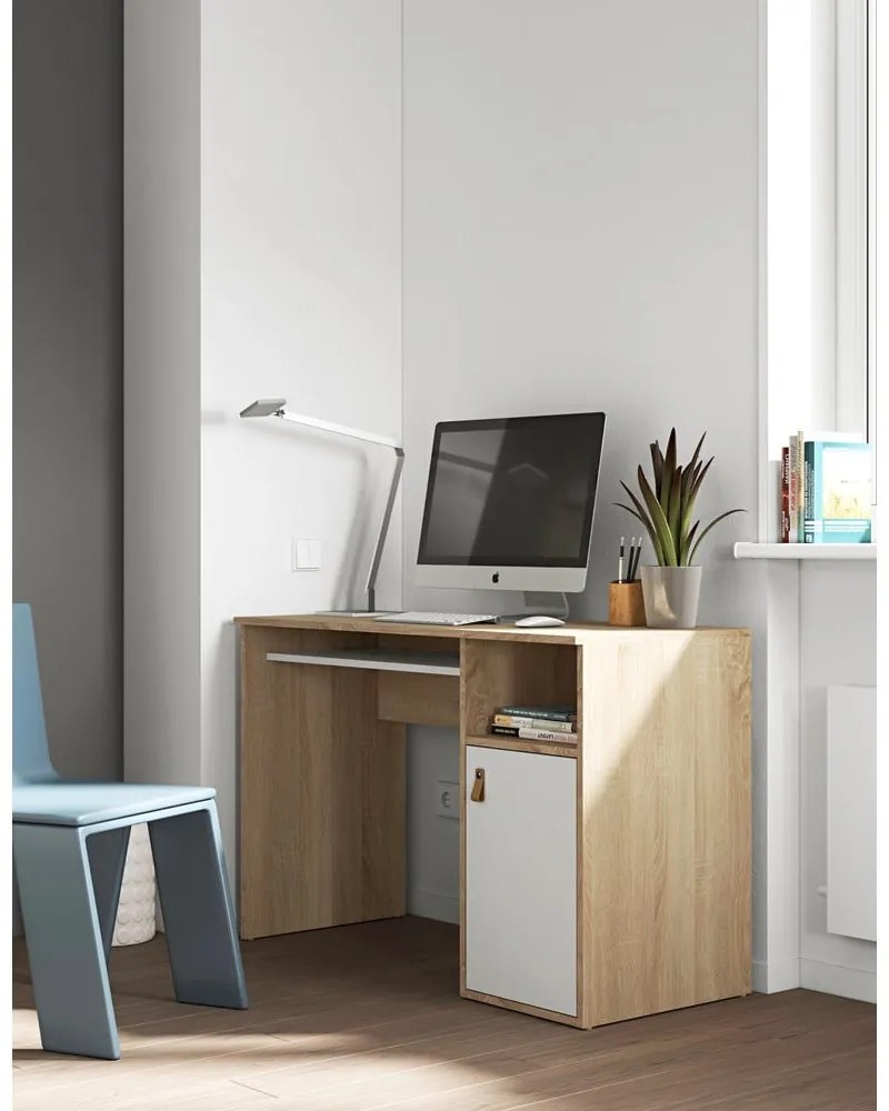 Pracovní stůl s deskou v dubovém dekoru 50x115 cm Oxford – TemaHome