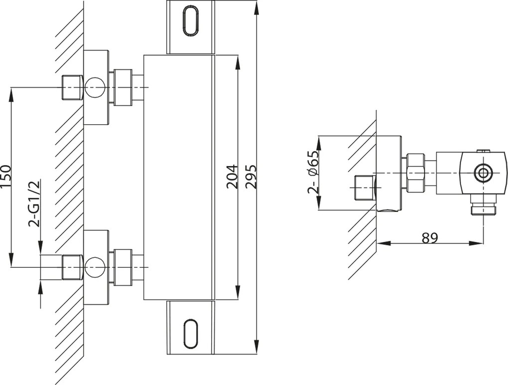 Sapho Mixona MG411 sprchová termostatická baterie nástěnná 150 mm