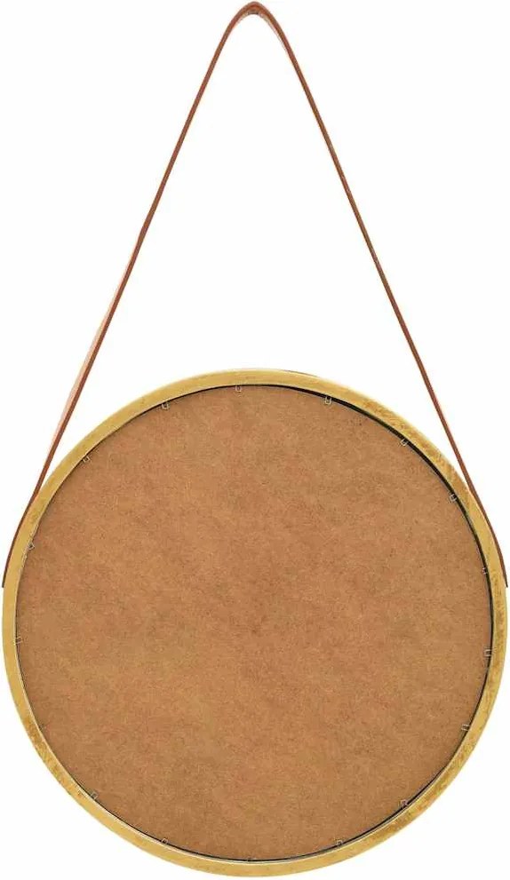 Nástěnné zrcadlo s popruhem 40 cm zlaté 320361