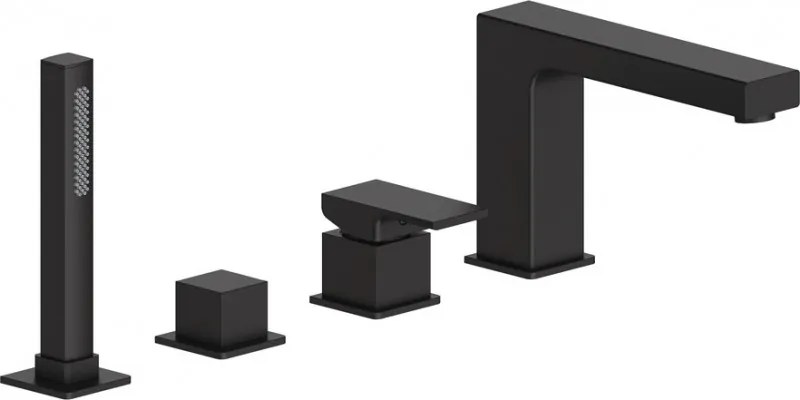 Mexen CUBE - vanová baterie 4-otvorová, Černá, 72932-70